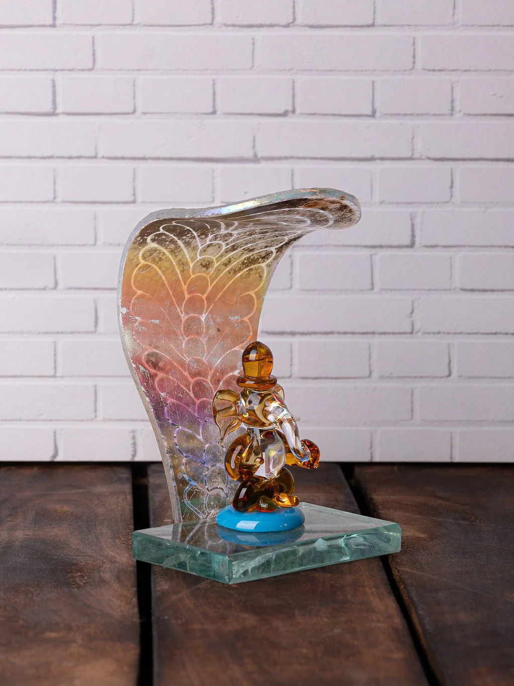 GlassWorld Glass Handicraft Lord Ganesh Idol under Serpent Hood ...